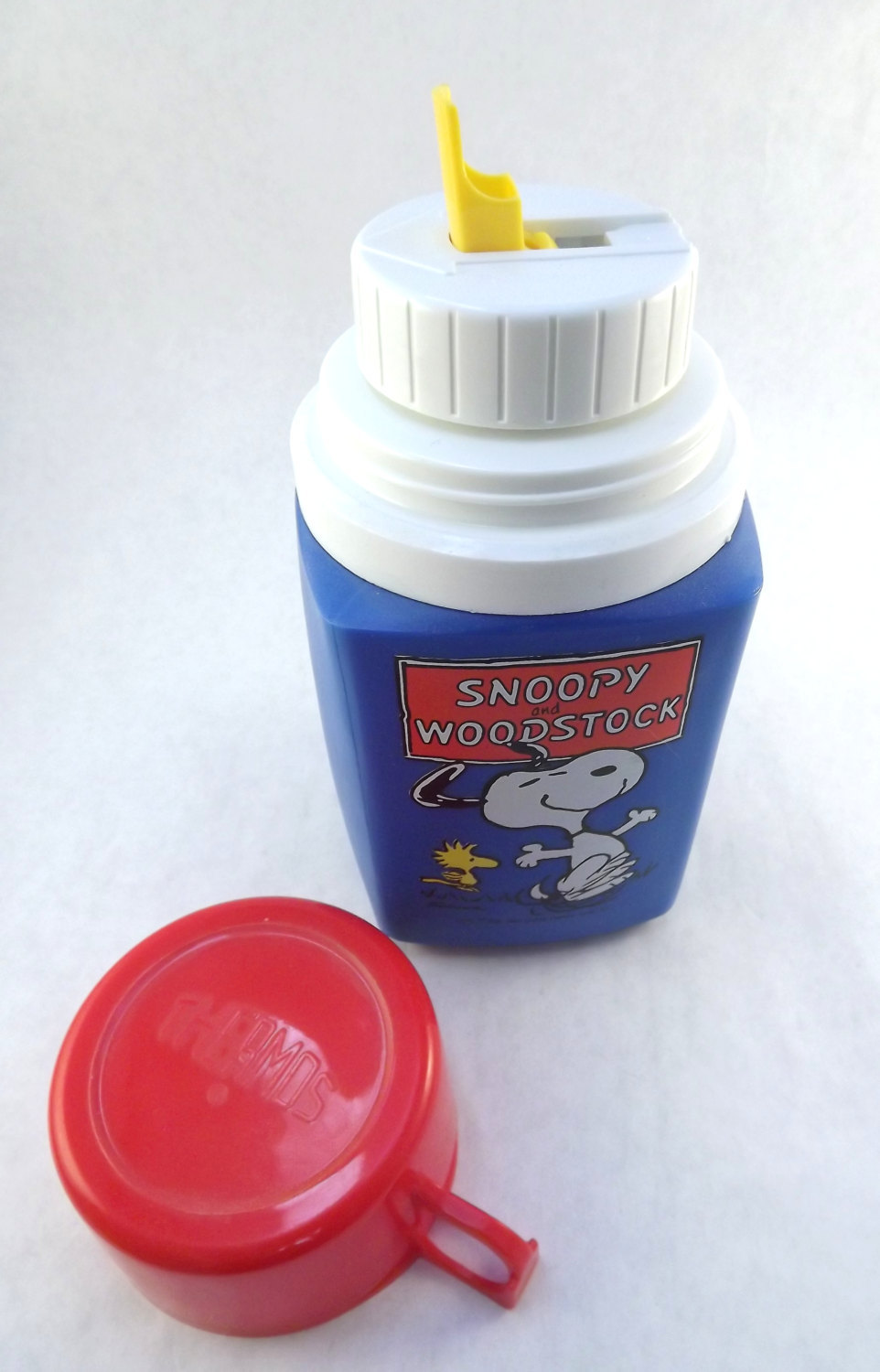 Snoopy Thermos with Woodstock Peanuts Vintage Plastic Drinking ...
