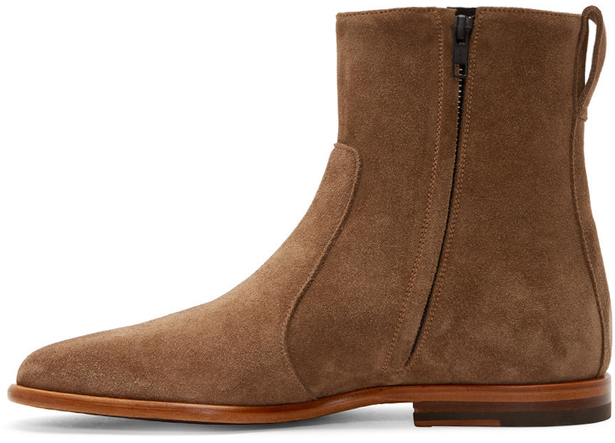 Handmade brown suede leather boots, ankle high boot, brown leather ...