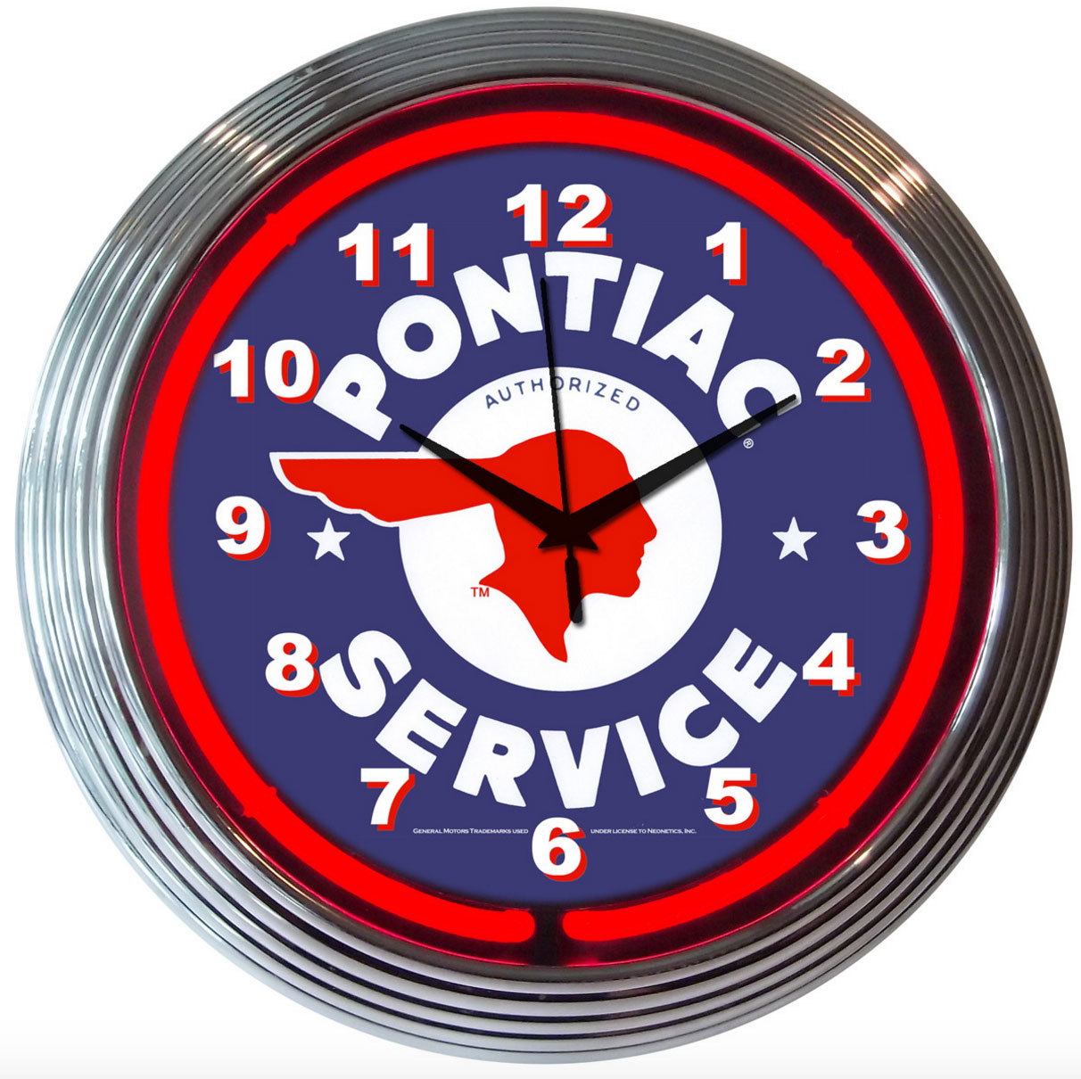 Pontiac Service Indian Head Logo Neon Sign - Neon