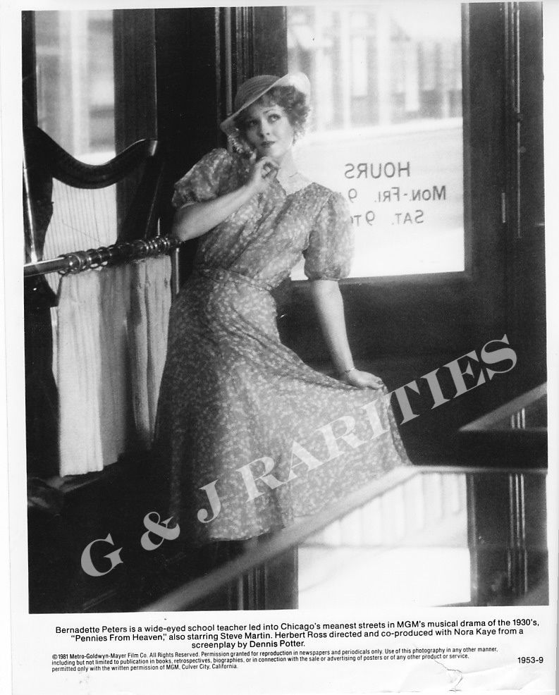 BERNADETTE PETERS IN 'PENNIES FROM HEAVEN'-Glossy Original 8x10 ... BERNADETTE PETERS IN 'PENNIES FROM HEAVEN'-Glossy Original 8x10 ...