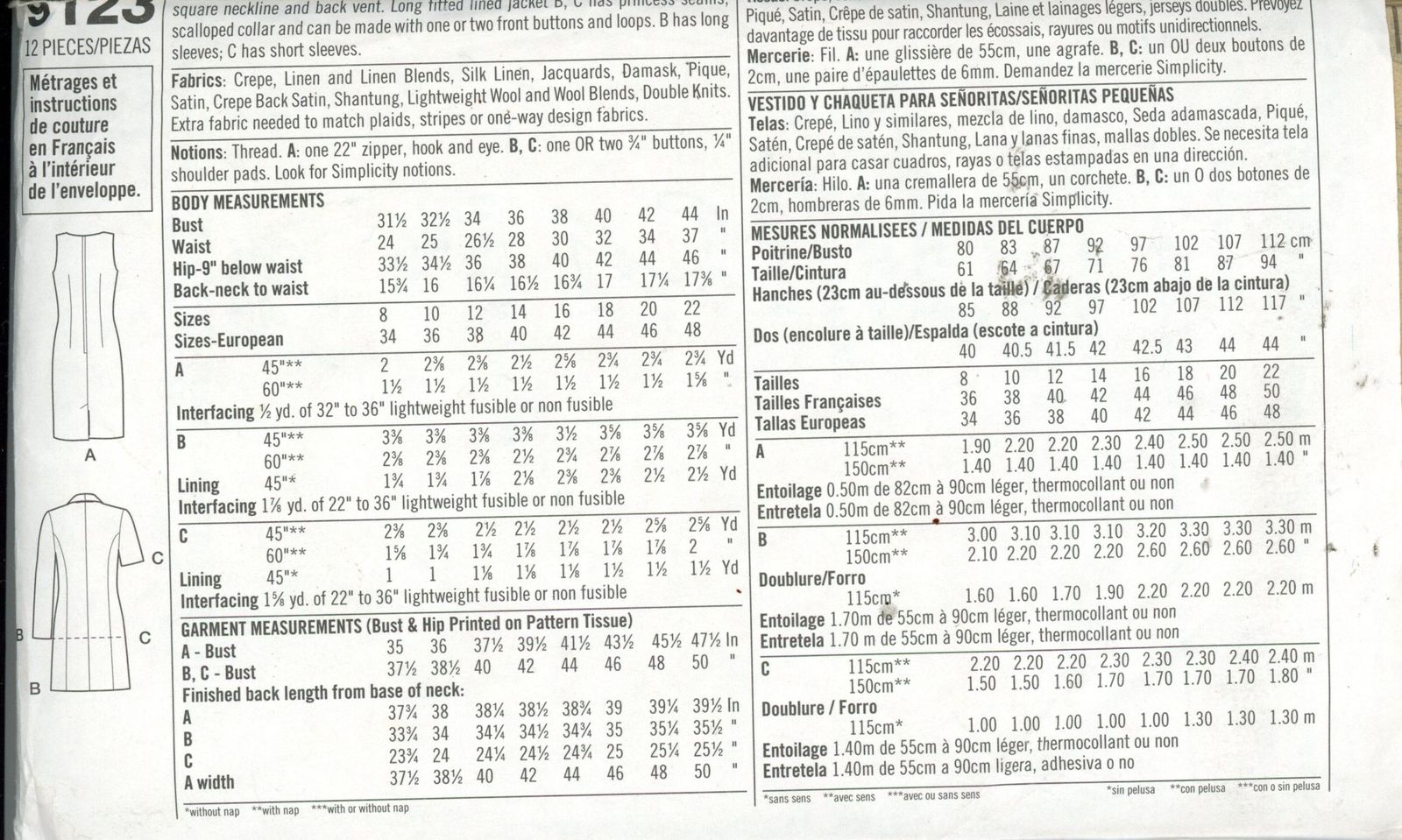 Simplicity Dress Pattern 9123 in sizes 16, 18, 20, 22 Uncut - Sewing ...