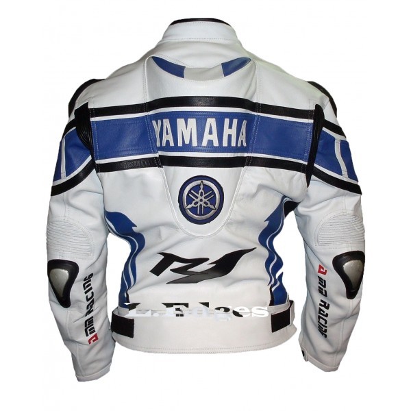Yamaha Blue R1 Motorbike Motorcycle Biker Leather Jacket Men's ...