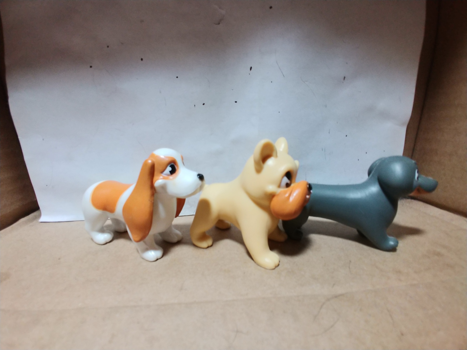 3 PVC Plastic Dogs (Beagle, Dachshund & Bulldog) - Other Dog Collectibles