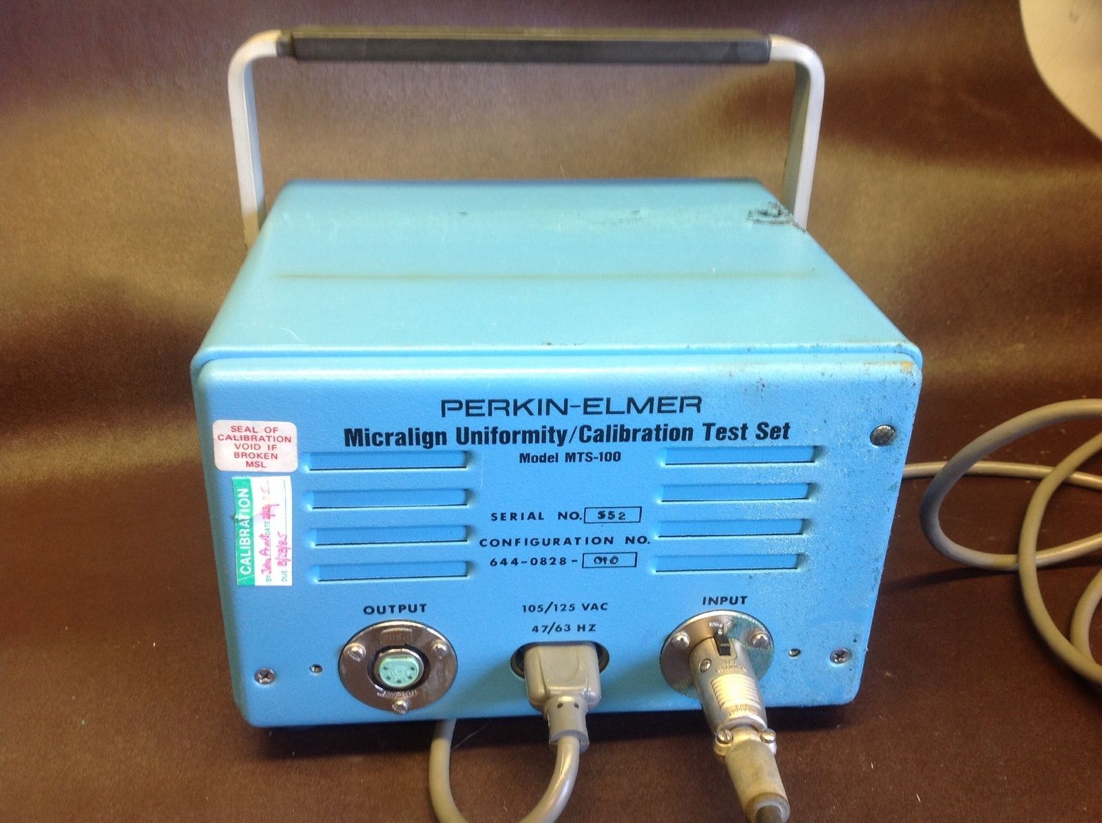 Perkin-Elmer Micralign Uniformity Calibration Test Set MTS-100 Manual ...