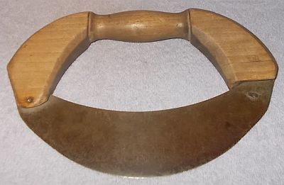 Wood Handle Single Blade Wood Bowl Food Chopper - Choppers