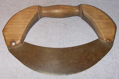 Wood Handle Single Blade Wood Bowl Food Chopper - Choppers