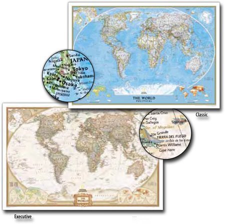 World National Geographic Wall Map - Maps
