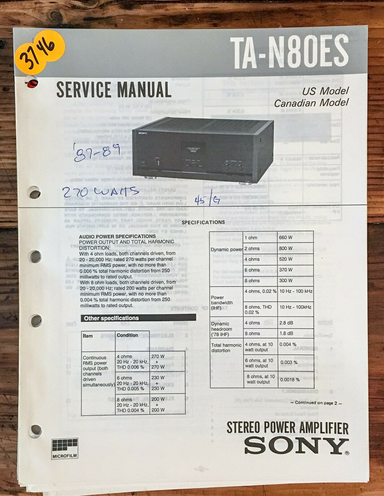 Used Sony TA-N80ES Stereo power amplifiers for Sale | HifiShark.com