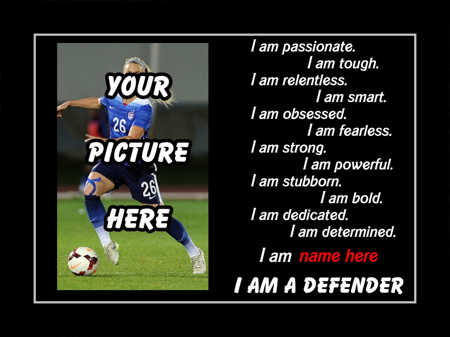 Rare Inspirational Custom Personalized Soccer Poster Unique ...