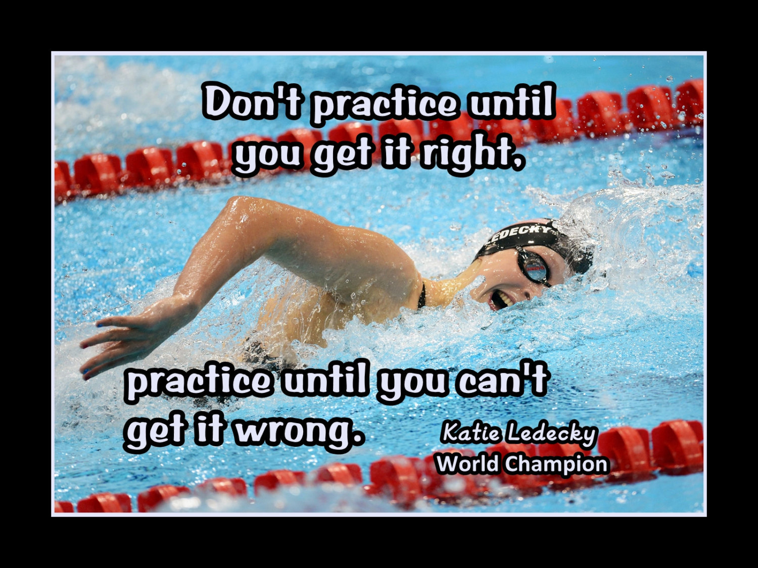Inspirational Swimmer Motivation Quote Poster Katie Ledecky Swim Wall ...