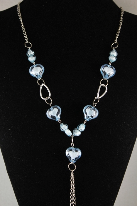 NeW Blue Exquisite Crystal Handcrafted Fashionable Heart Necklace ...