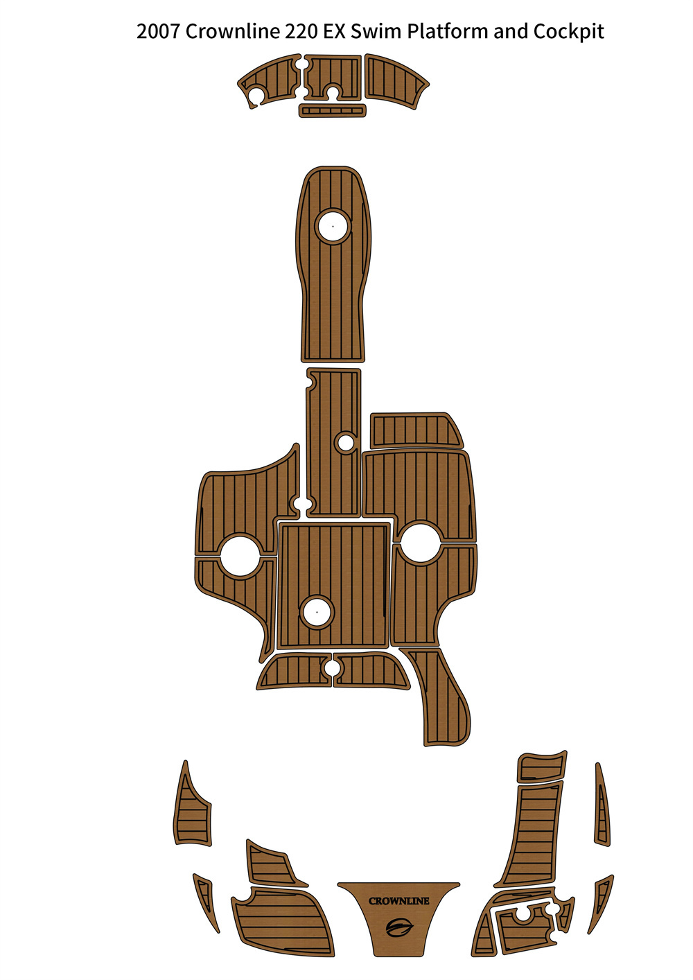 2007 Crownline 220EX Swim Platform Cockpit Boat EVA Foam Teak Deck ...