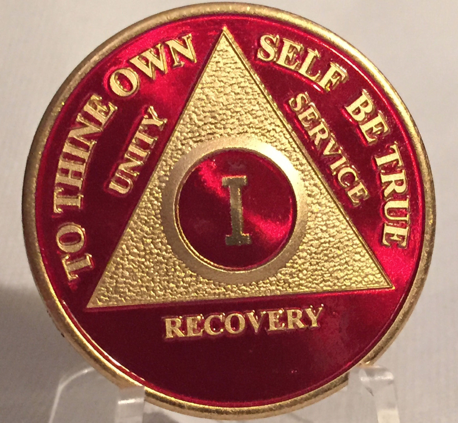 Red Gold Plated Any Year AA Chip Alcoholics Anonymous Medallion Coin Red Gold Plated Any Year AA Chip Alcoholics Anonymous Medallion Coin