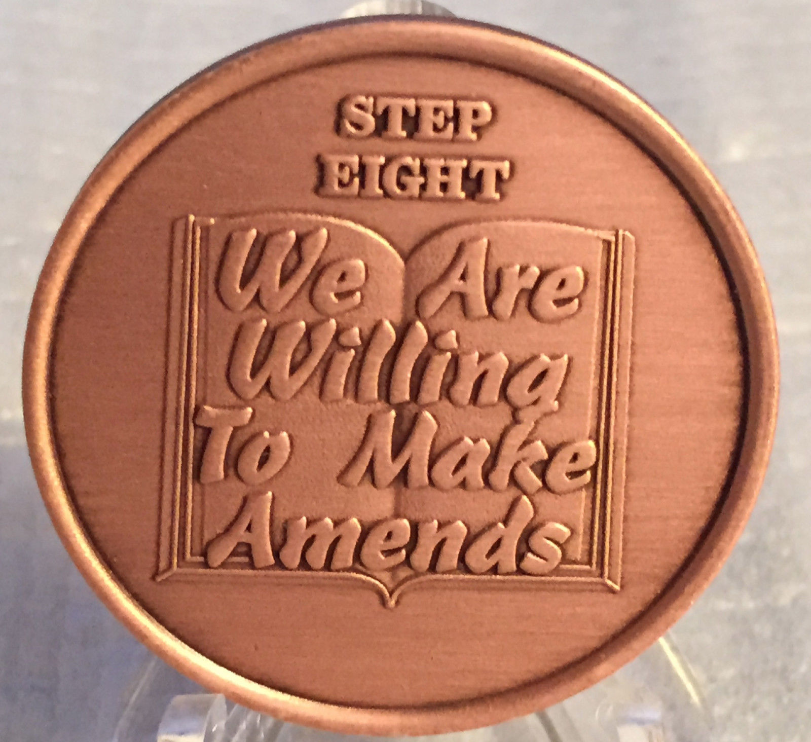 Step 8 Copper Twelve Step Medallion AA NA Recovery 12 Steps Serenity ...