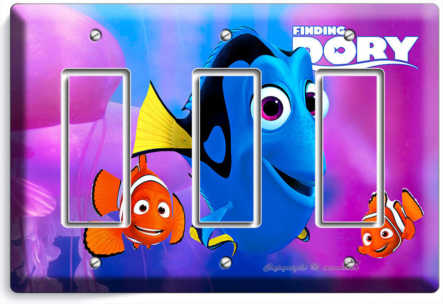 FINDING DORY PINK JELLYFISH NEMO TRIPLE GFCI LIGHT SWITCH WALL PLATE ...