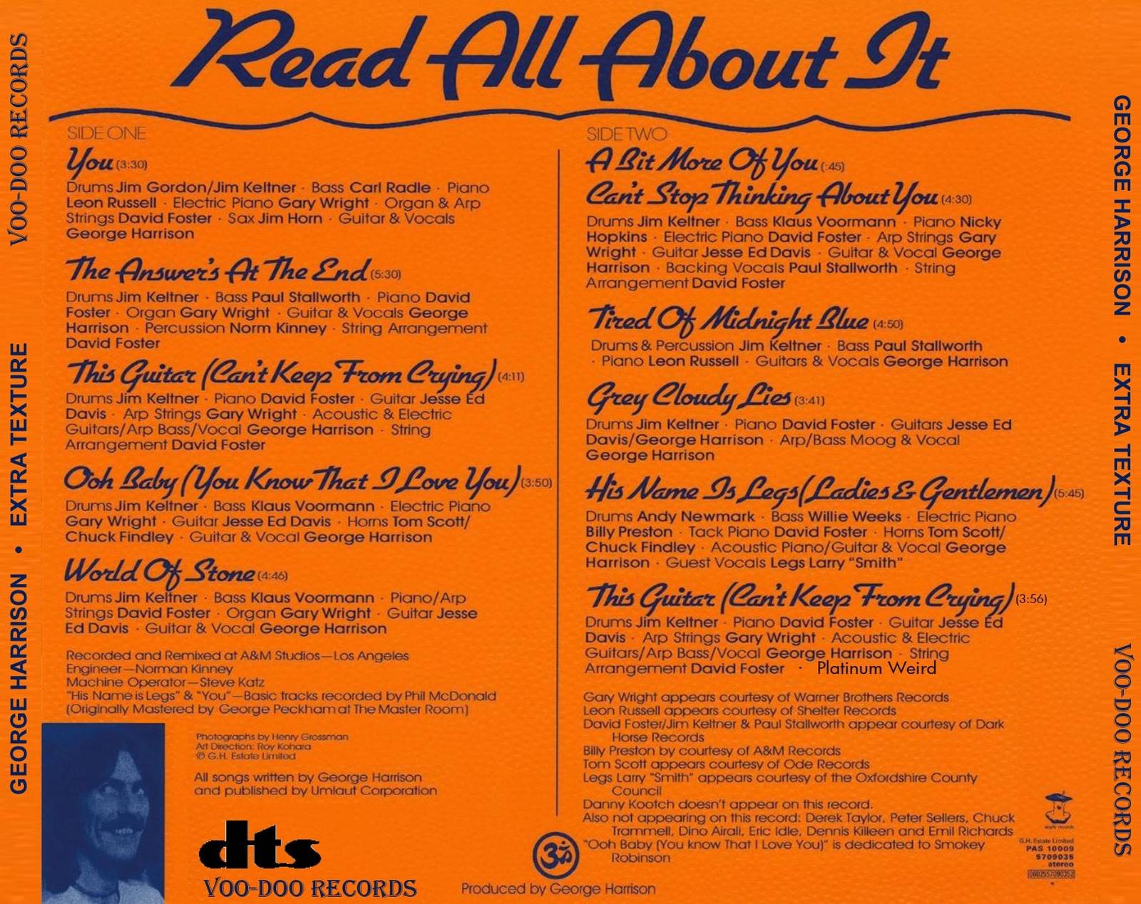 George Harrison - Extra Texture [DTS-CD] 1975 You The Answer's At The ...