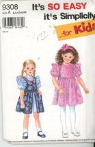 Simplicity 9308 Childs Dress and Pinafore Size 2,3,4,5,6,6x with Hair ...