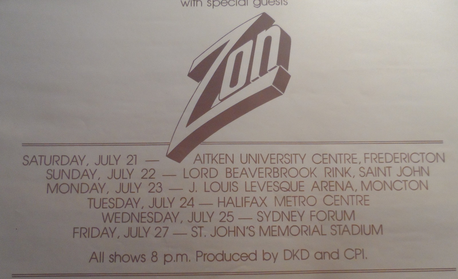 MAX WEBSTER Plus ZON Eastern CANADA Tour 1978 Rare POSTER Kim Mitchell ...