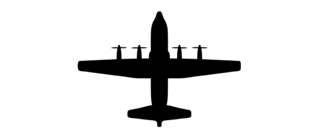 4" us military aircraft silhouette c-130 lockheed hercules decal usa ...