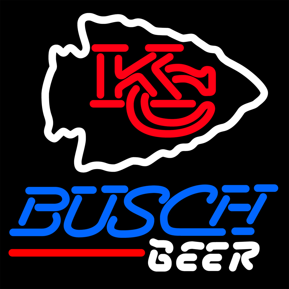 NFL Busch Beer Kansas City Chiefs Neon Sign - Other Collectible Lighting
