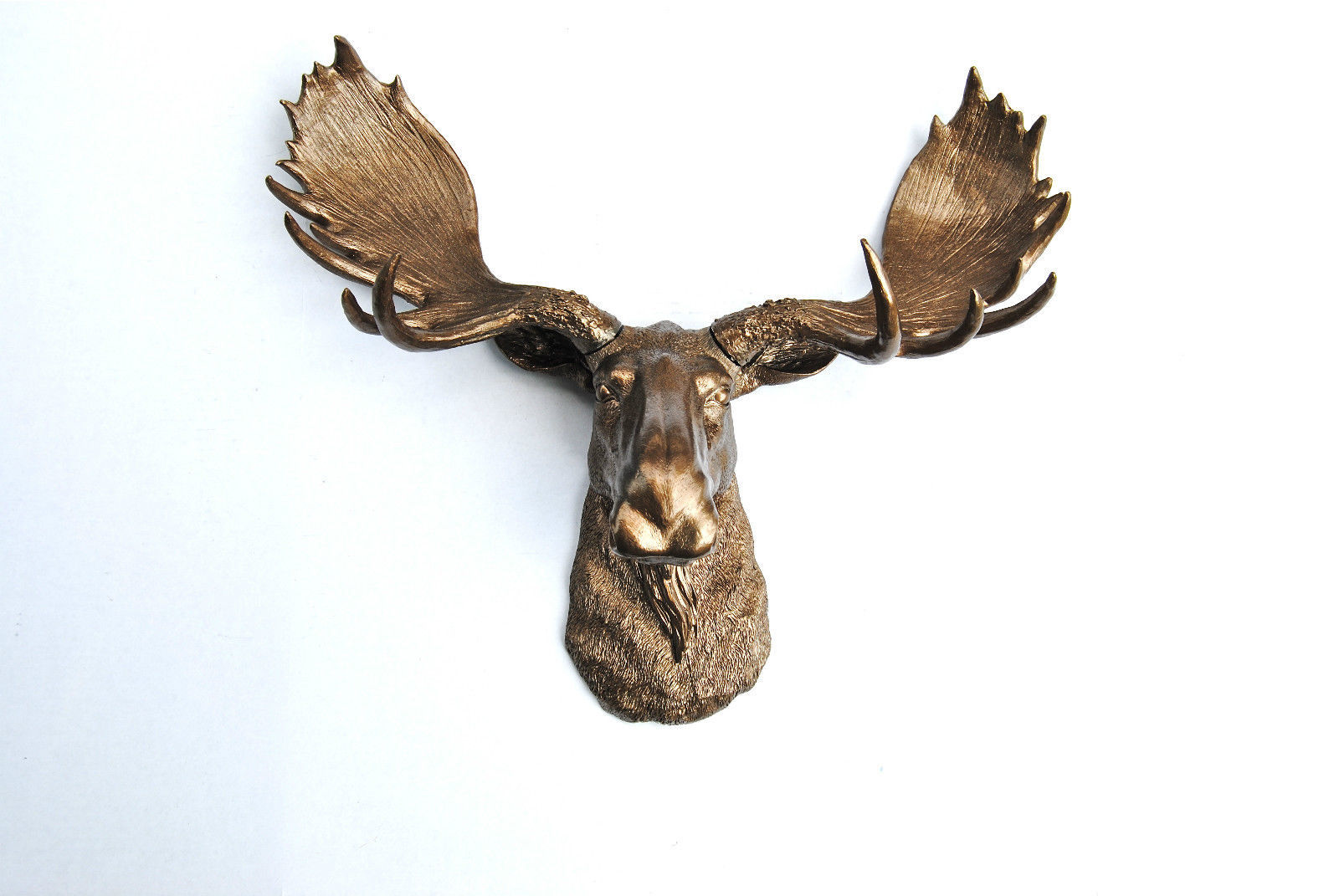 Resin Faux Taxidermy - Metallic Bronze- Moose Head - Faux Taxidermy ...