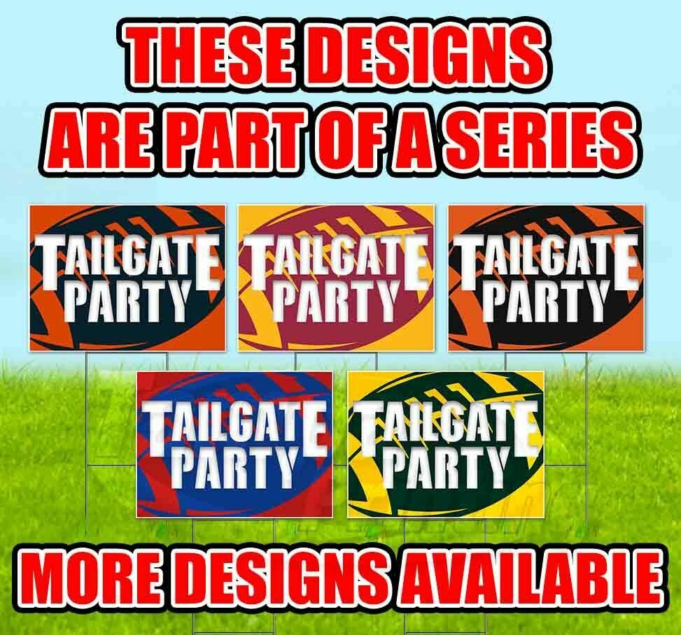 TAILGATE PARTY 49ERS 18x24 Yard Sign WITH STAKE Corrugated Bandit USA ...