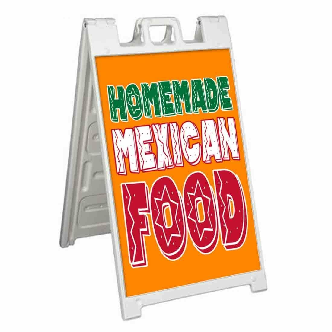 HOMEMADE MEXICAN FOOD Signicade 24x36 Aframe Sidewalk Sign Banner Decal ...