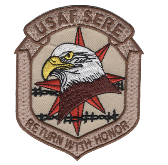 4" AIR FORCE SERE RETURN WITH HONOR EAGLE DESERT EMBROIDERED PATCH - Navy