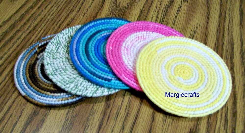 Light Colored Coasters, Plastic Canvas, Handmade, Cross Stitch, Round ...