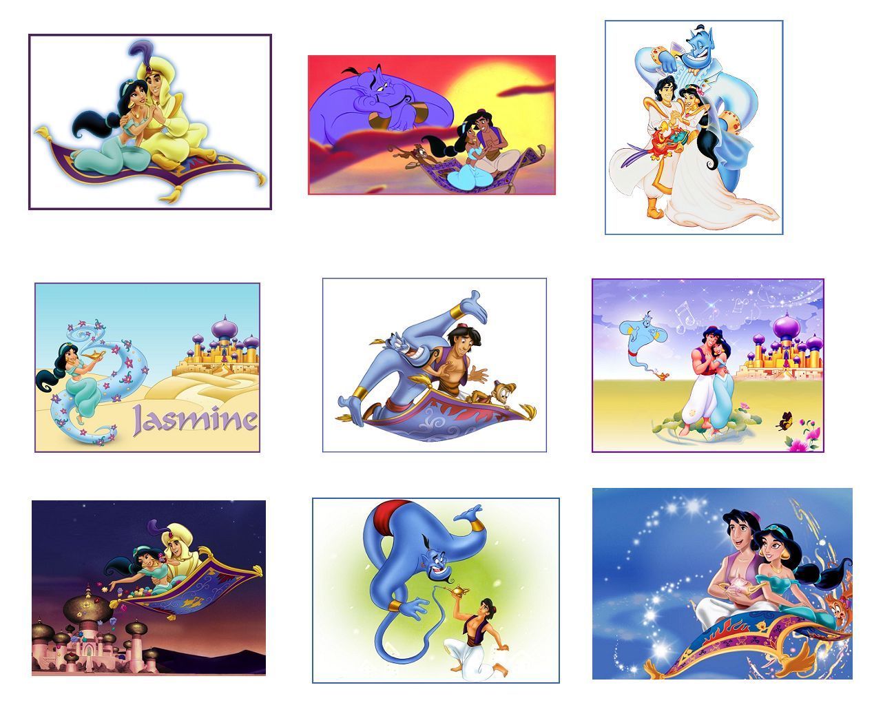 9 Aladdin Stickers, Birthday party favors, labels, decals, rewards ...