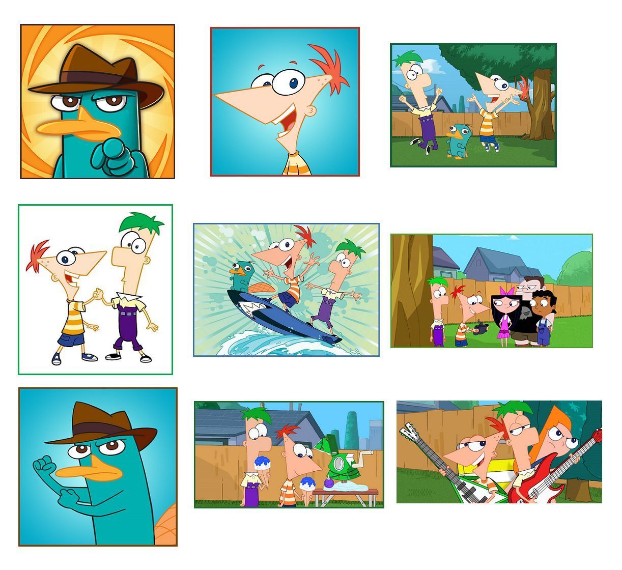 9 Phineas and Ferb Stickers, Birthday Party Favors, Decals, Labels ...