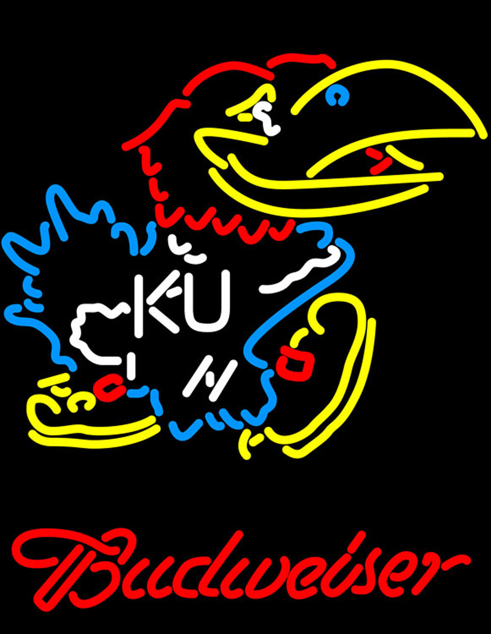 Budweiser Kansas Jayhawks Logo Neon Sign - Other Collectible Lighting