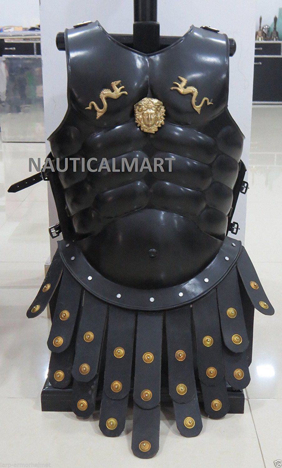 Greek Muscle Armor Cuirass W/ Roman Apron Belt Halloween Costume ...