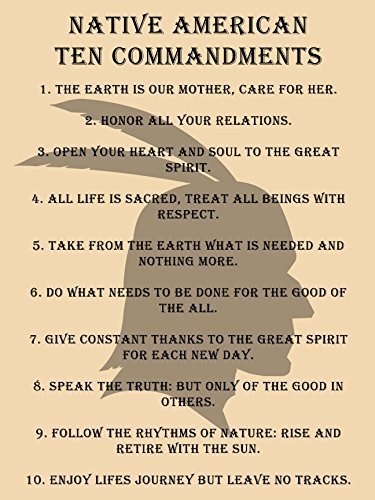 Native American 10 Commandments Poster Native American Poster 18x24 ...