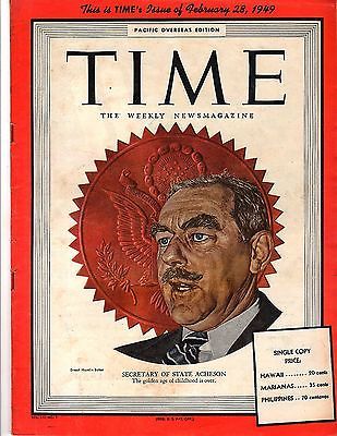 Time Magazine Pacific Overseas Edition, 1949, Feb 28, Secretary Of ...