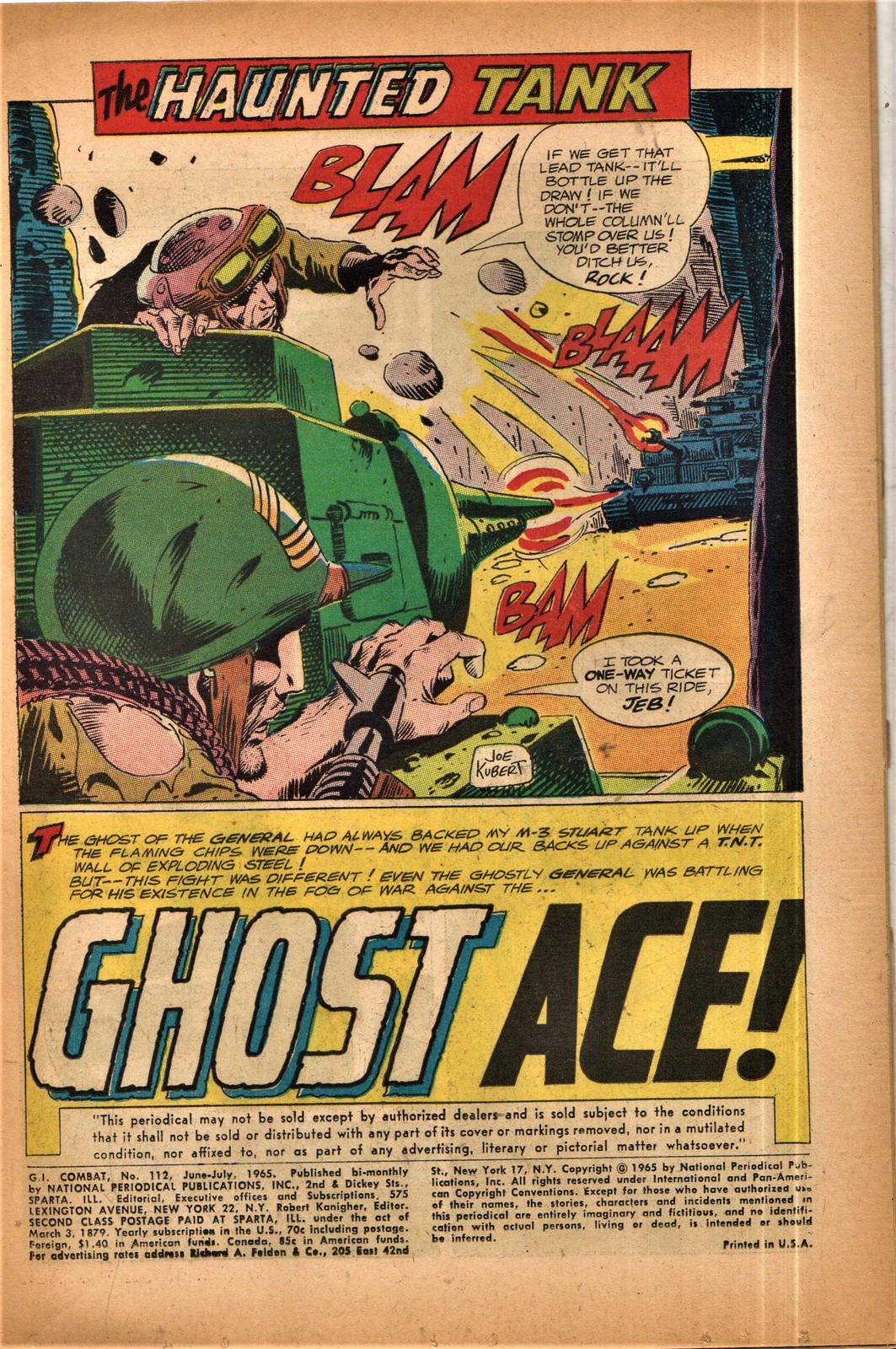 G.I. Combat DC Comic Book #112, 1965 - War