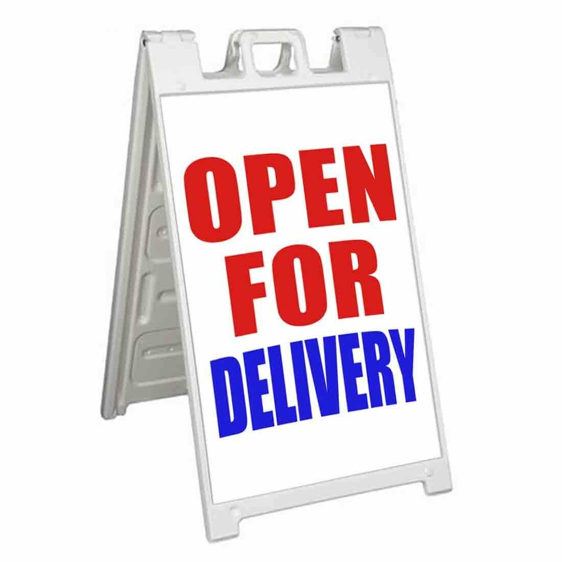 OPEN FOR DELIVERY Signicade 24x36 Aframe Sidewalk Sign Banner Decal ...