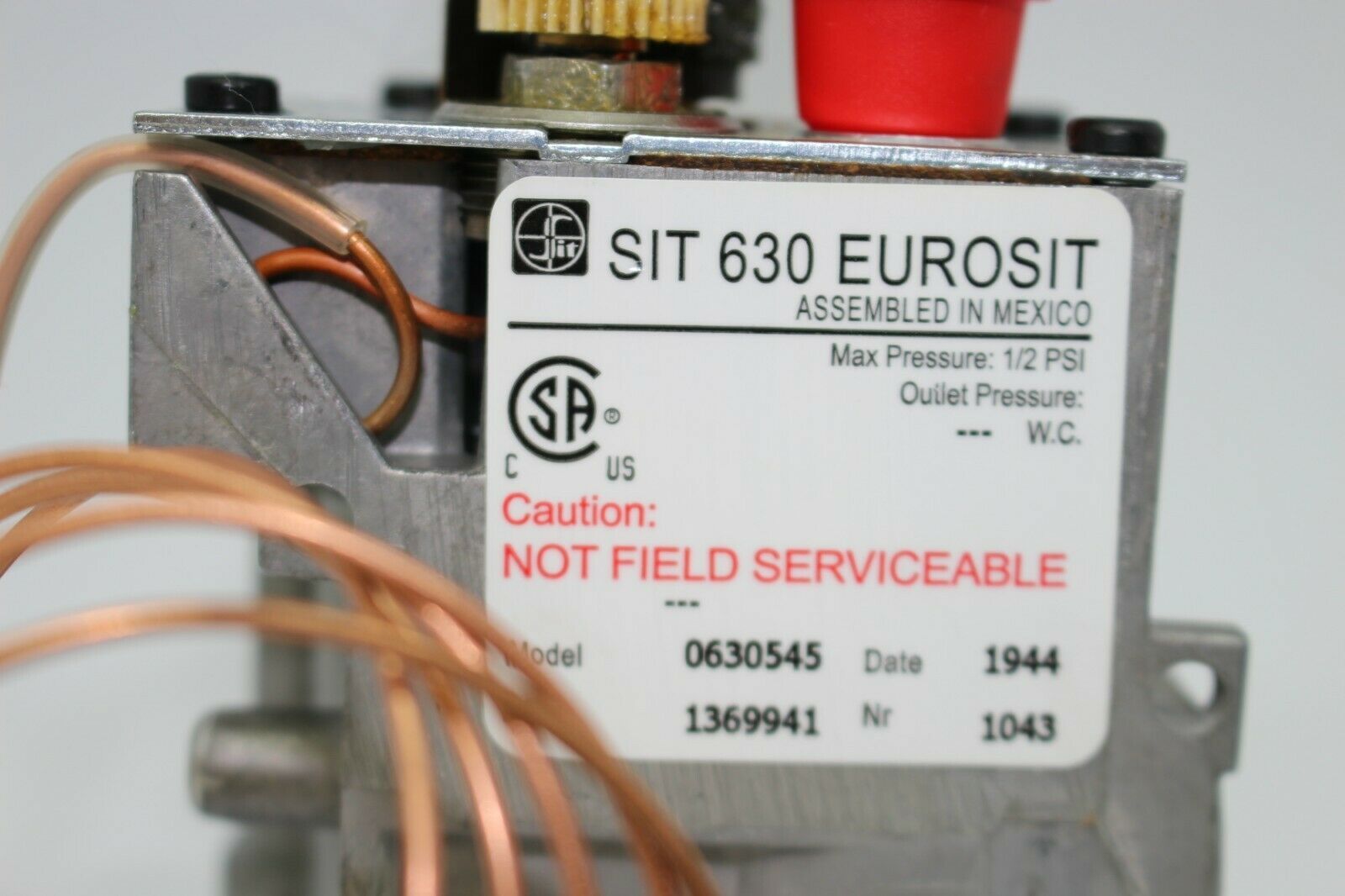 098237-08 SIT 630 Eurosit gas valve Model 0630545 Comfort Glow ...