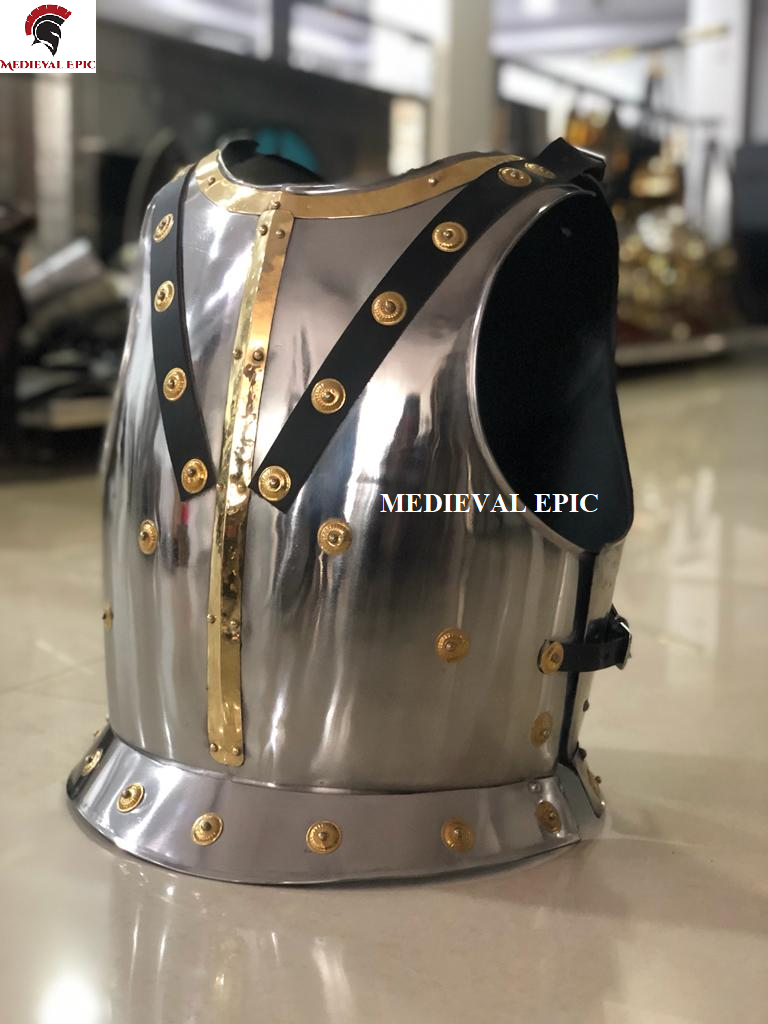 Plate Armour Breastplate Bergonet Helmet Suit Costume Medieval ...