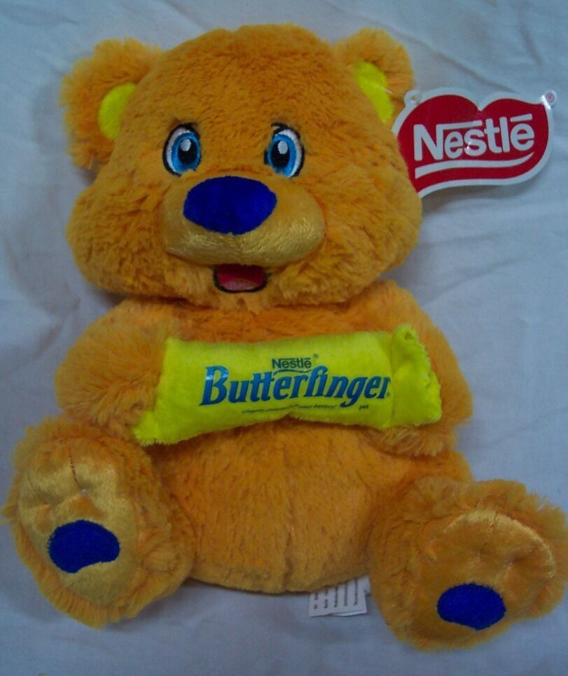 Nestle ORANGE TEDDY BEAR W/ BUTTERFINGER CANDY BAR 9" Plush STUFFED ...
