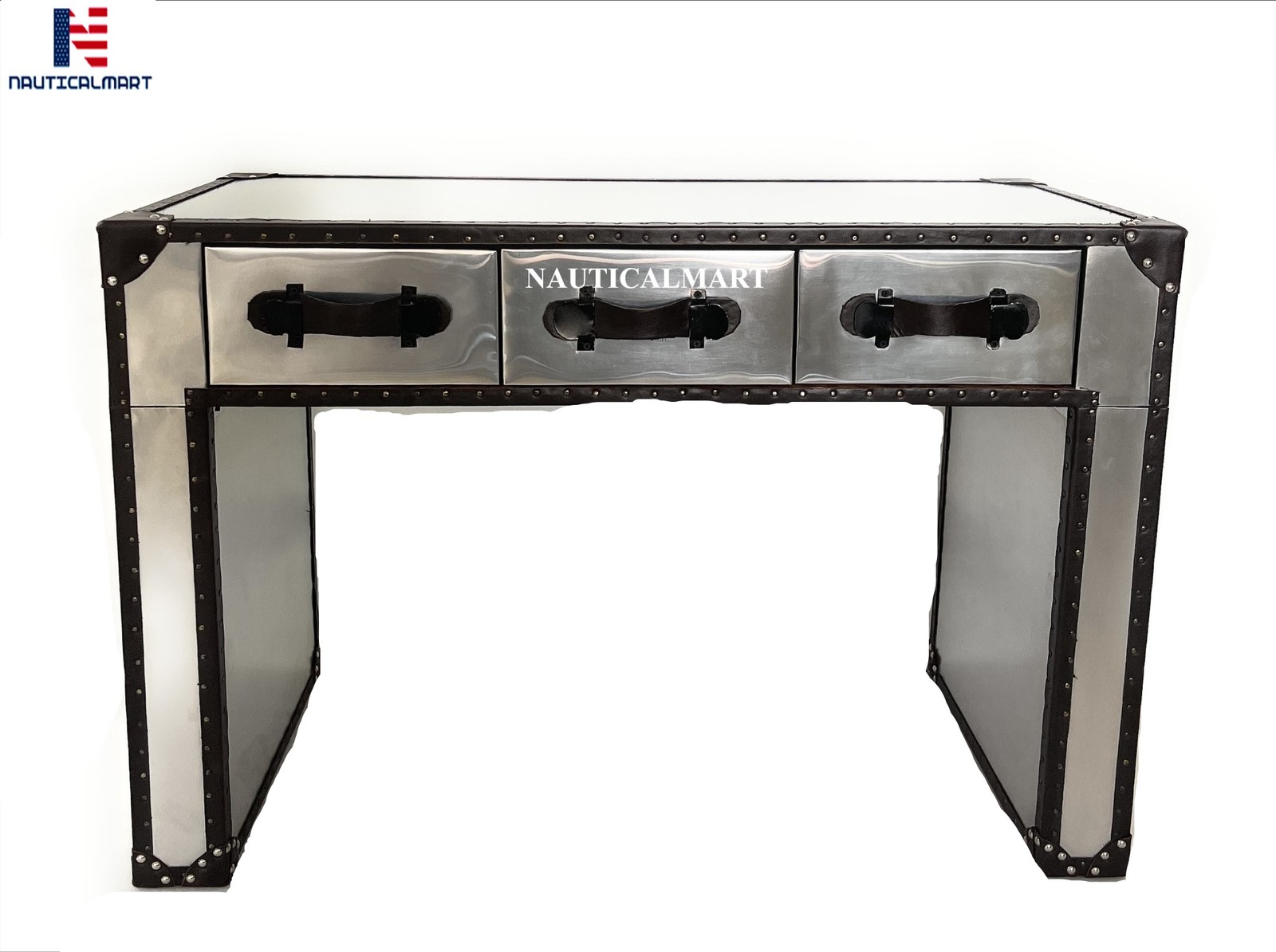 NauticalMart Mayfair Steamer Trunk 3-Drawer Desk - Trunks & Chests