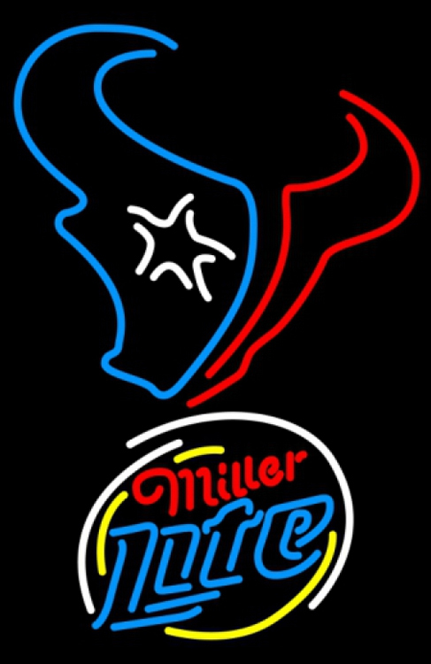 Miller Lite Rounded NFL Houston Texans Neon Sign - Other Collectible ...
