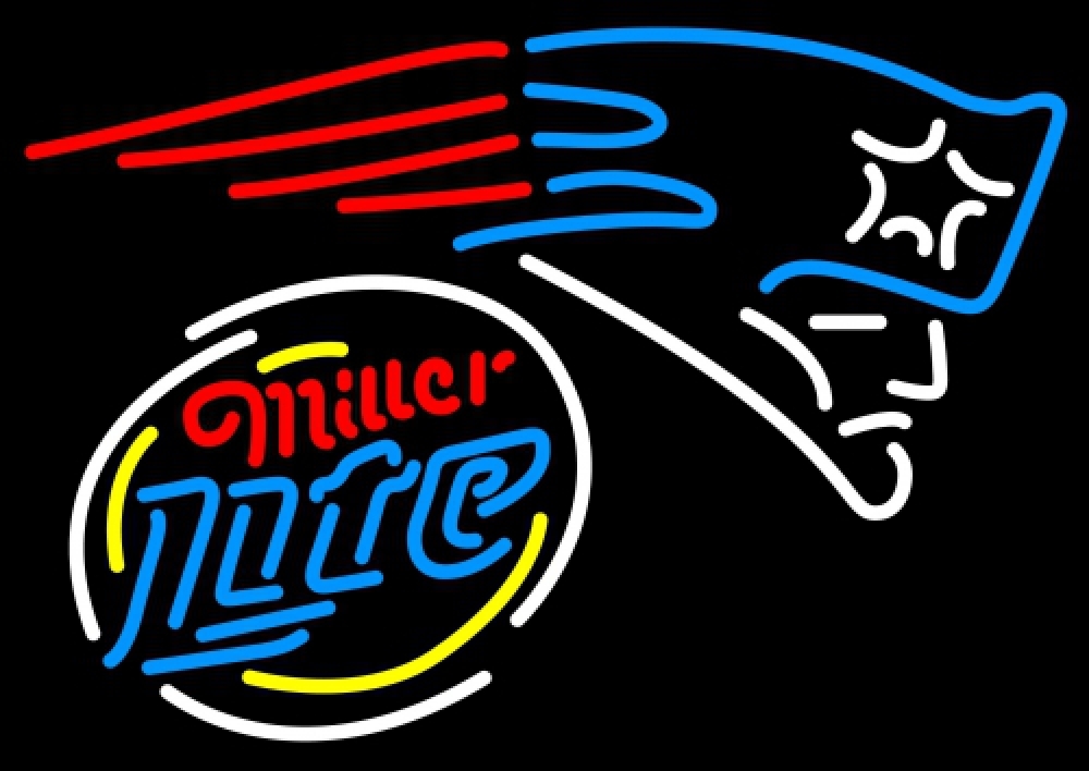 Miller Lite Rounded NFL New England Patriots Neon Sign - Other ...