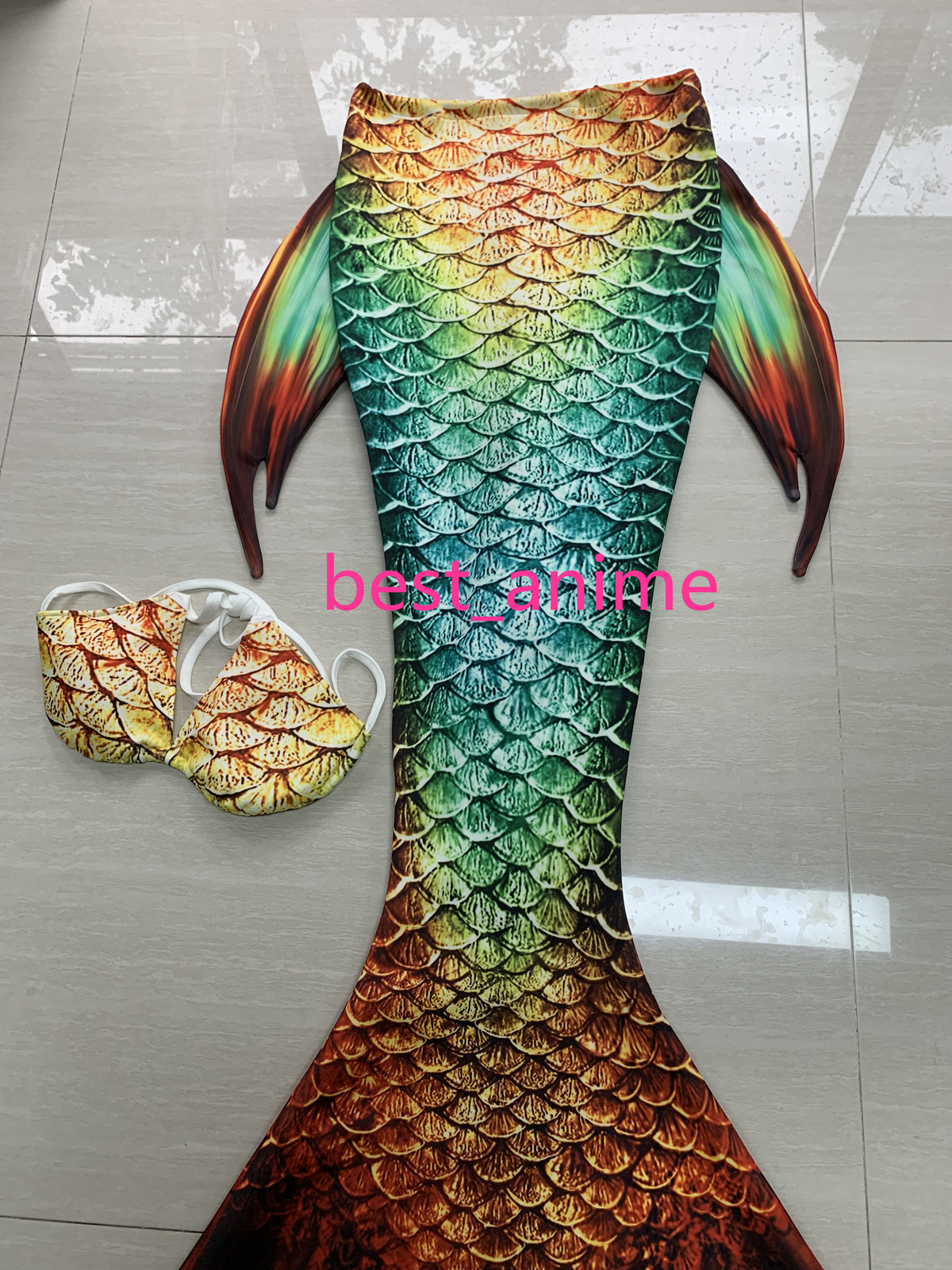 HOT Sale Green Mermaid Tail Kids Women with Monofin Mermaid Costume ...