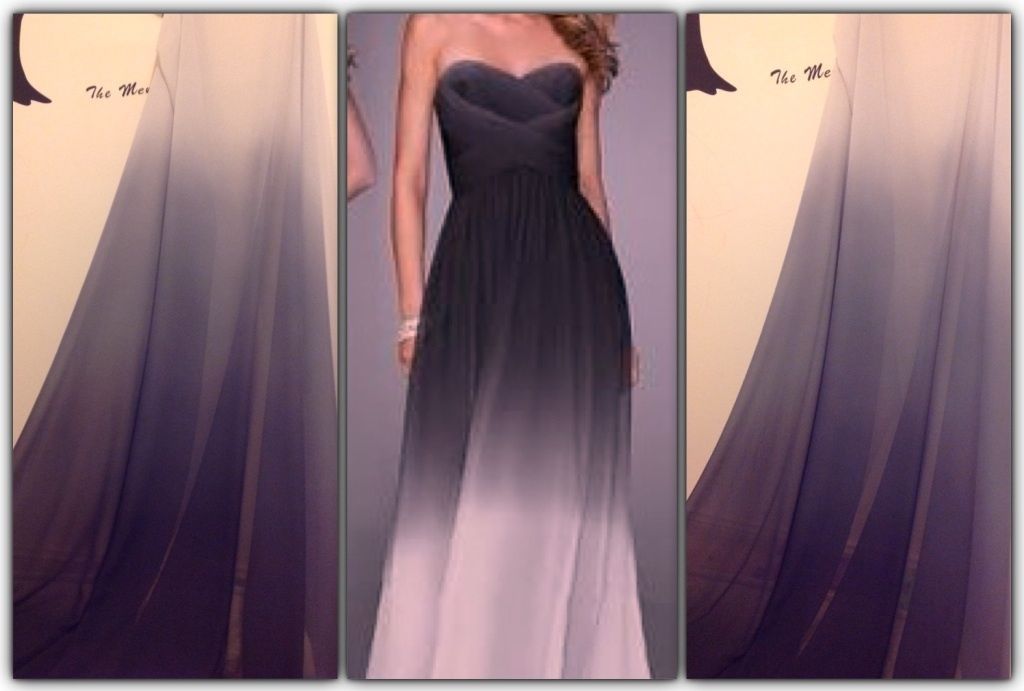 OMBRE GRADIENT BLACK/WHITE CHIFFON FABRIC - Fabric