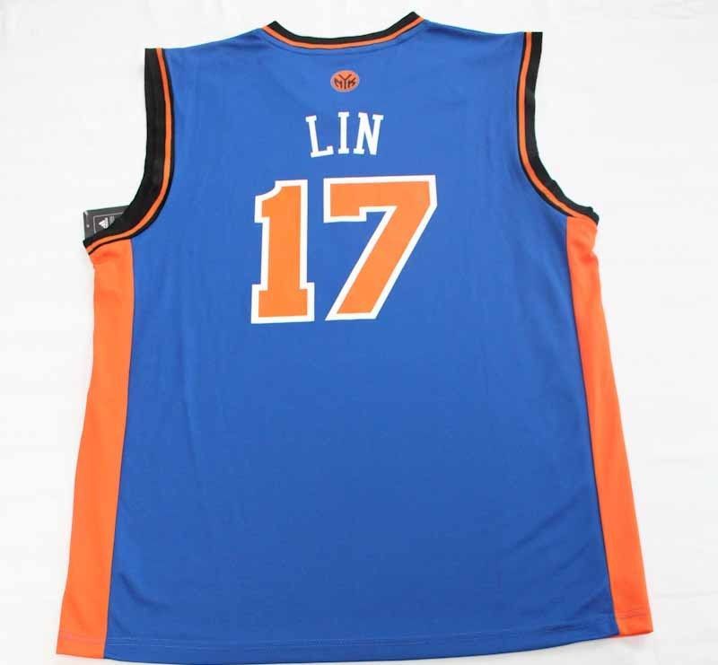 ADIDAS NEW YORK KNICKS AUTHENTIC Men JEREMY LIN #17 NBA BASKETBALL ...