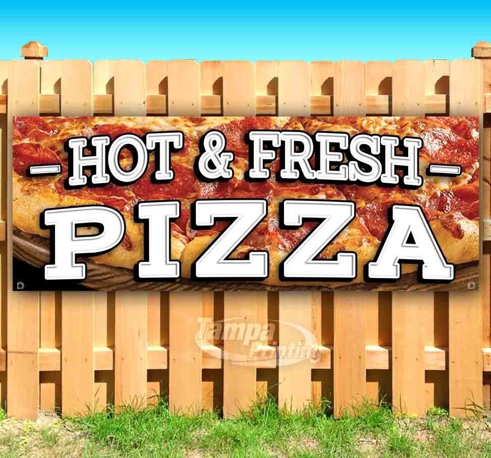 HOT & FRESH PIZZA Advertising Vinyl Banner Flag Sign Many Sizes USA ...