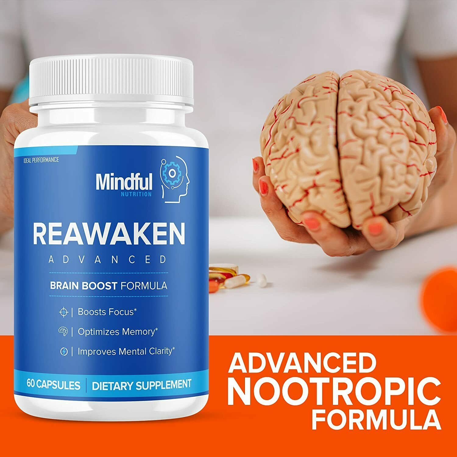 Reawaken Brain Boost Supplement Memory Mindful Advanced Formula 300 ...