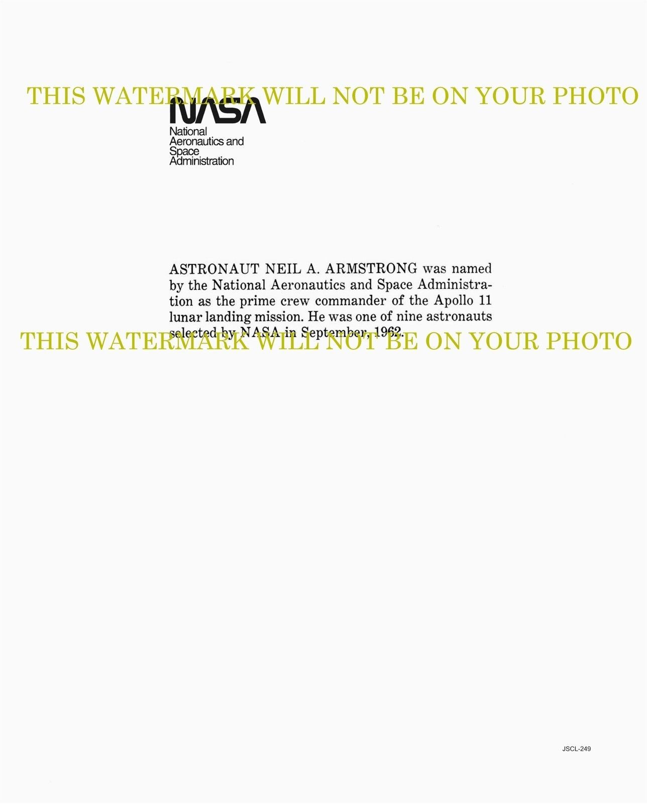 NEIL ARMSTRONG AUTOGRAPHED AUTOPEN 8x10 PHOTO APOLLO 11 HAS NASA ...