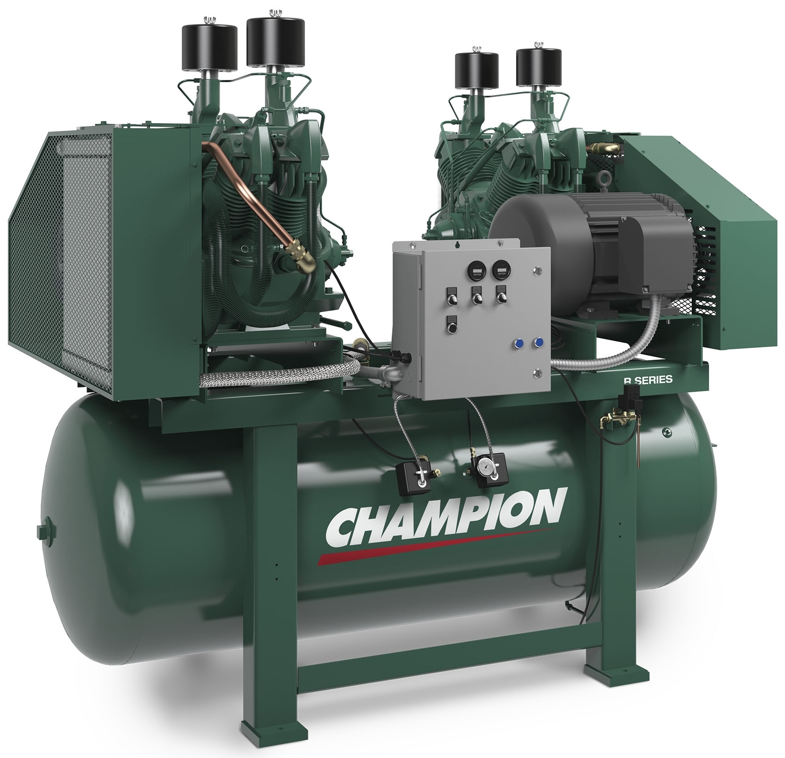 Champion HR25D-24 R-Series 50Hp 240Gal 208/230V 3PH 181CFM Duplex Air ...